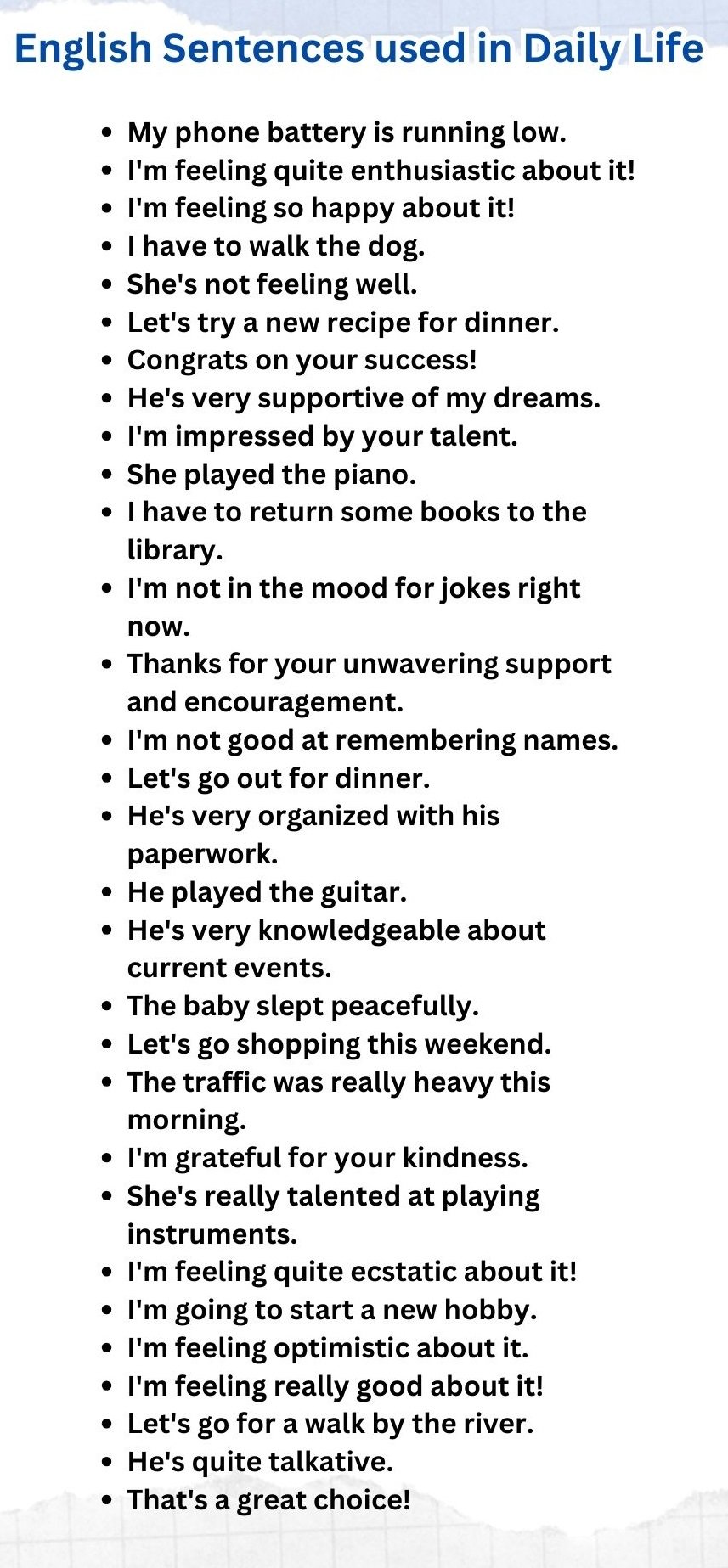 [PDF] 1000+ English Sentences used in Daily Life